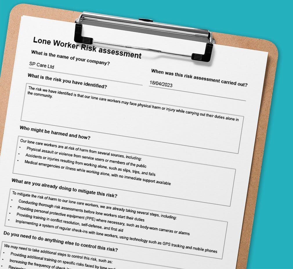 Lone working risk assessments (free template) | Safepoint Lone Worker ...